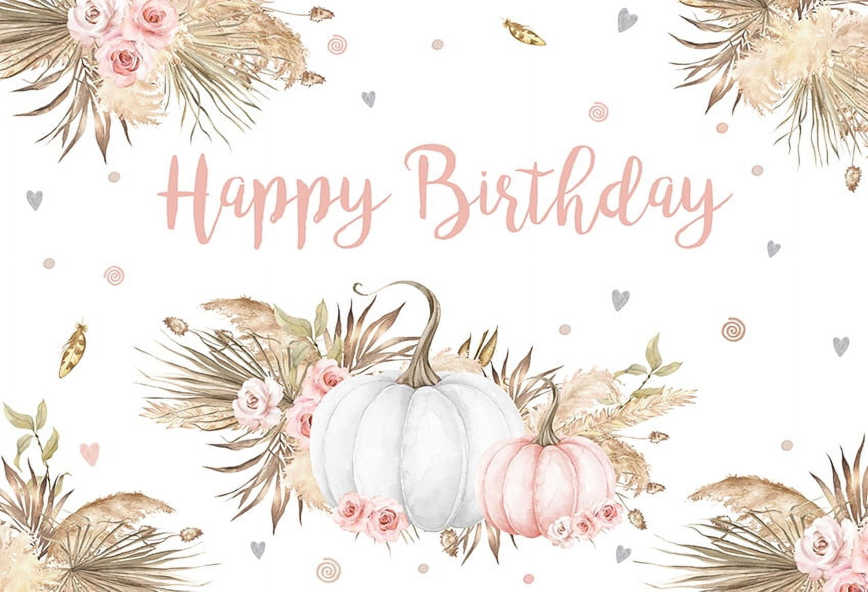 Fall Autumn Boho Floral Oh Baby Pumpkin Baby Shower Birthday Party r ...