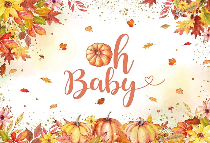 Fall Autumn Boho Floral Oh Baby Pumpkin Baby Shower Birthday Party r ...