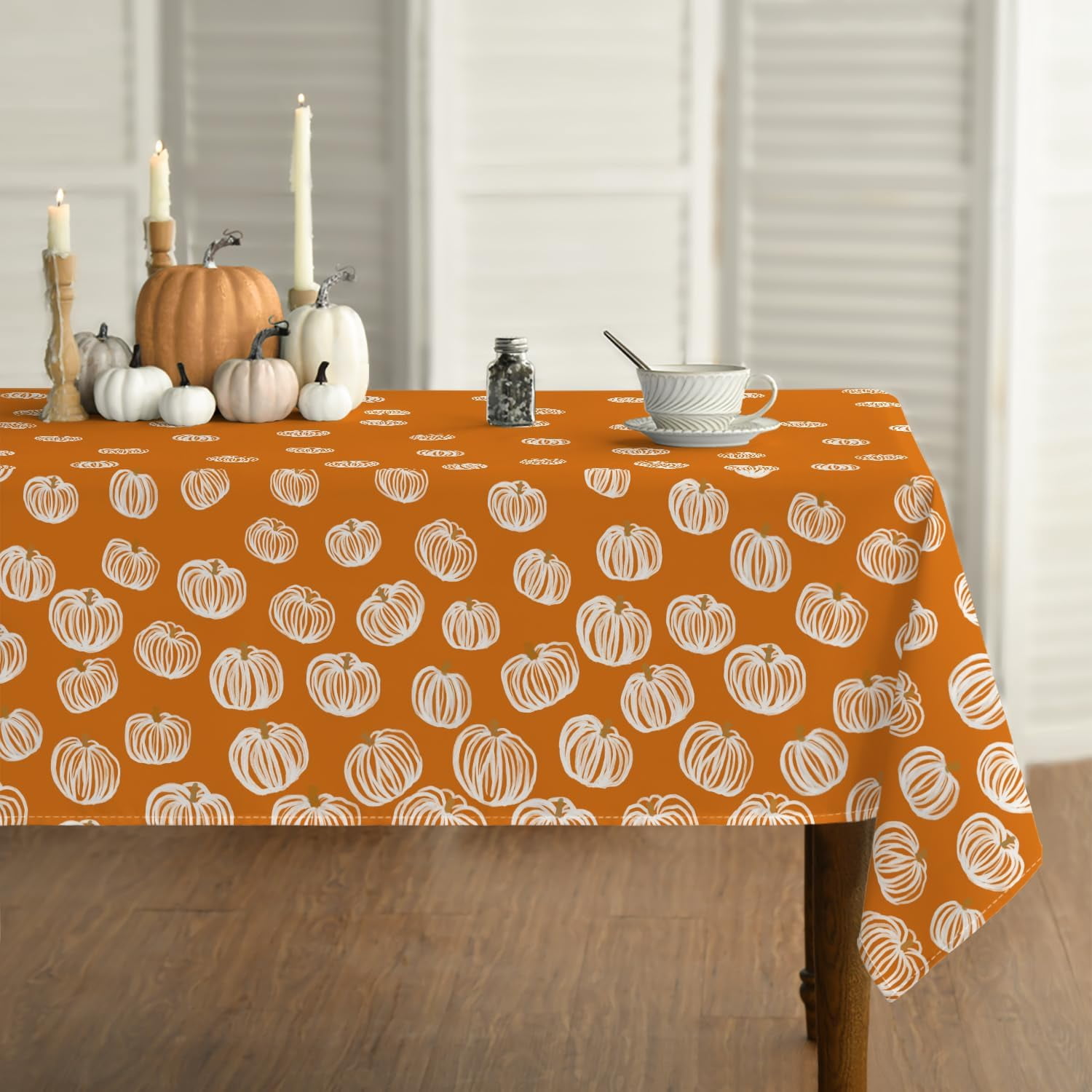 Fall Autumn Harvest Tablecloth 60 x 84 Inch Rectangular Washable for ...