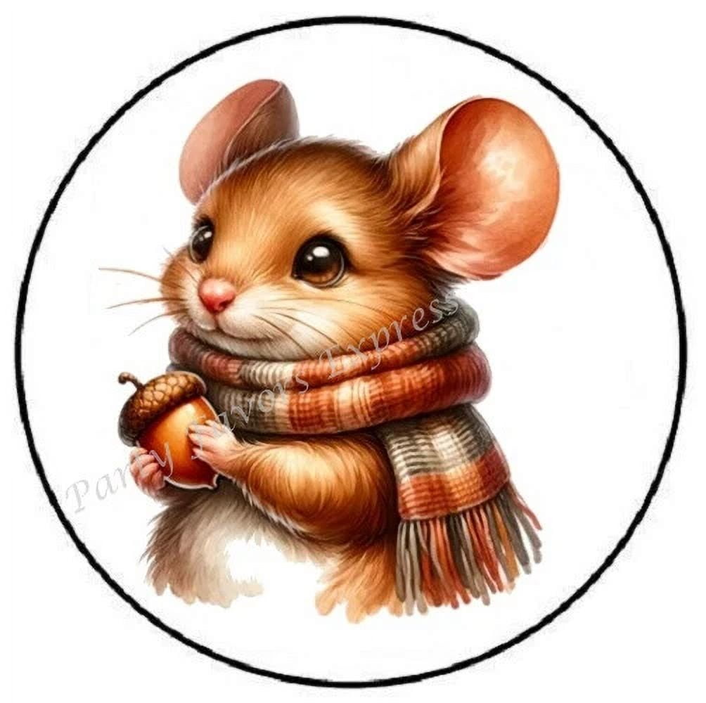 DOPASTICKER Fall Autumn Mouse With Acorn Stickers Favors Gift You ...
