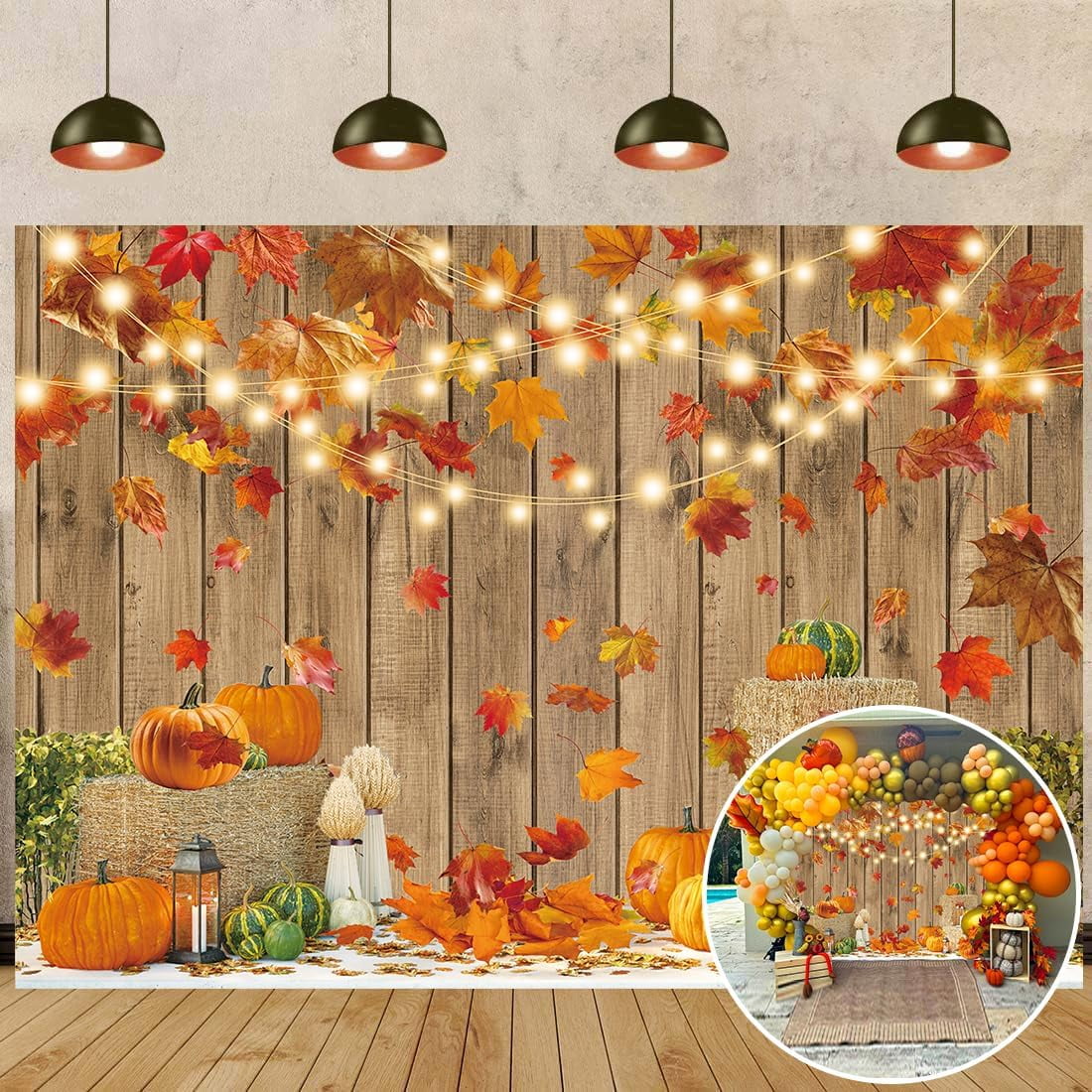 Fall Autumn Photo Backdrop Rustic Wooden Floor Background Fall Harvest ...