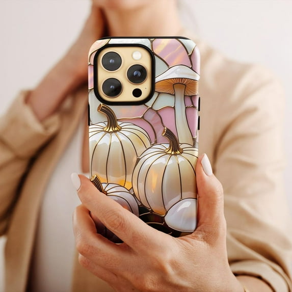 Fall Autumn Pumpkin Flowers Stained Glass Phone Case 17 16 15 14 13 12 ...