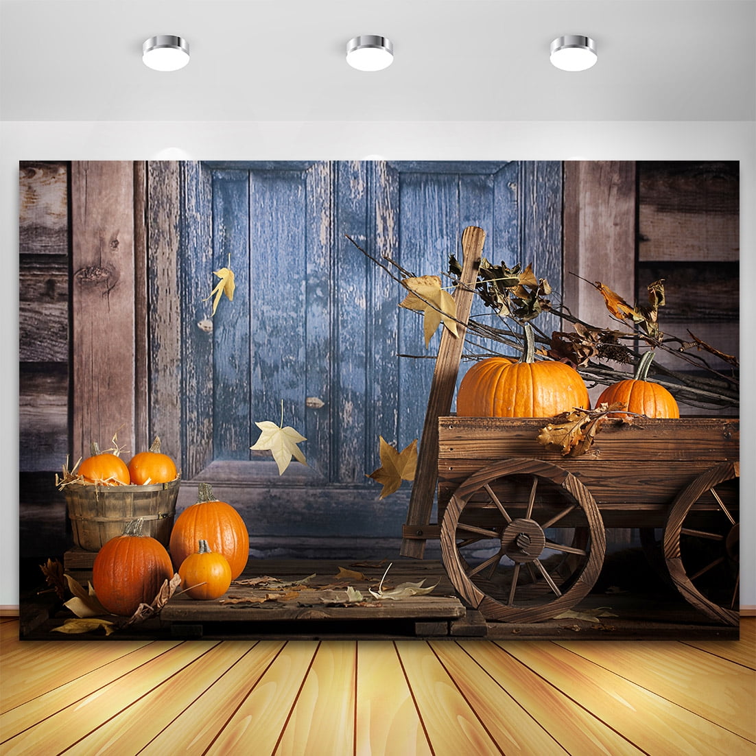 Fall Backdrop Autumn Farm Barn Pumpkin Haystack Harvest Baby Portrait Photography Background ...
