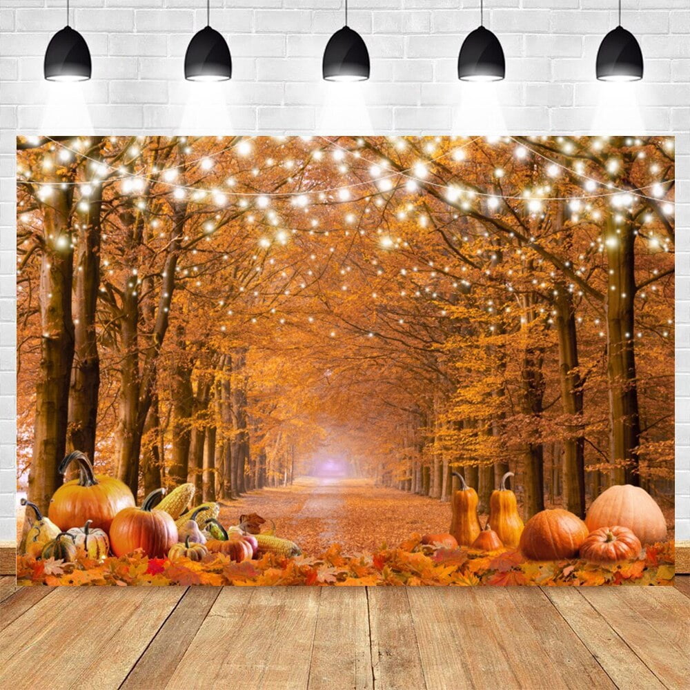 Fall Backdrop Autumn Scenery Farm Warehouse Pumpkin Haystack Barn Maple ...