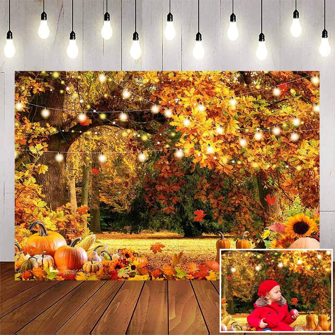 Fall Backdrop for Photography Forest Maple Leaves Scenery Thanksgiving ...