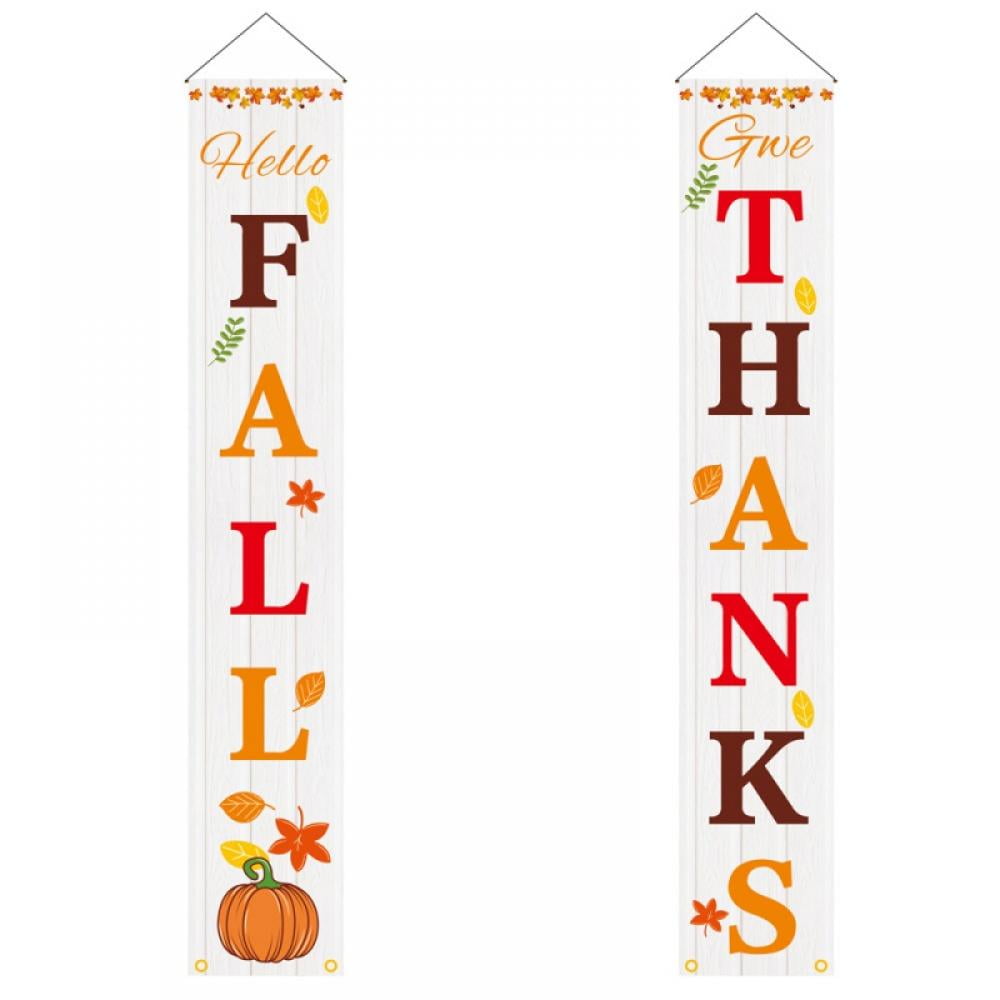 Fall Banner for Front Door Thanksgiving Porch Sign Autumn Vintage ...