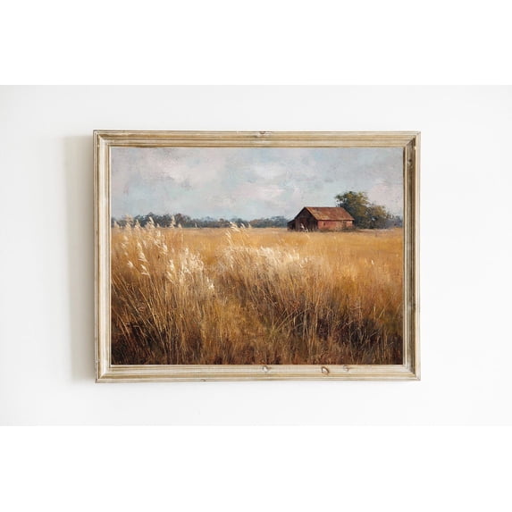 Fall Barn Landscape Moody Fall Print Poster Dark Autumn Decor Poster ...
