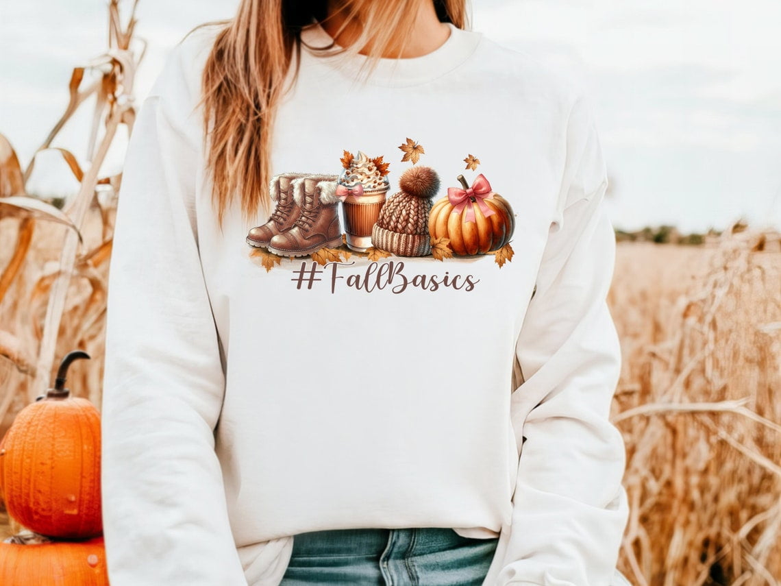 Fall Basics Sweatshirt, Fall Cozy Season Sweatshirt, Girl Who loves ...