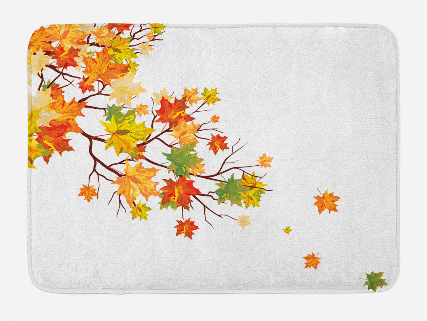 Fall Bath Mat, Fall Image with Canadian Maple Leaves Botanical Foliage ...