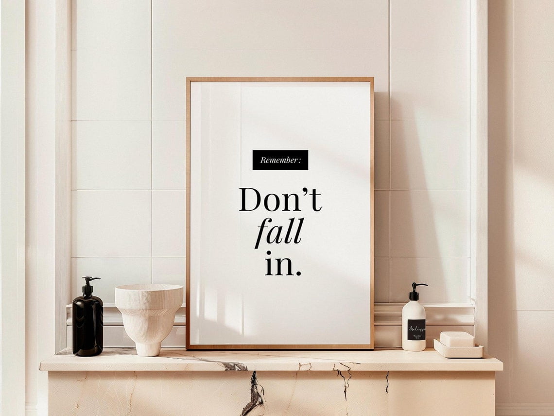 Don'T Fall In Bathroom Print Funny Bathroom Wall Art Bathroom Poster ...