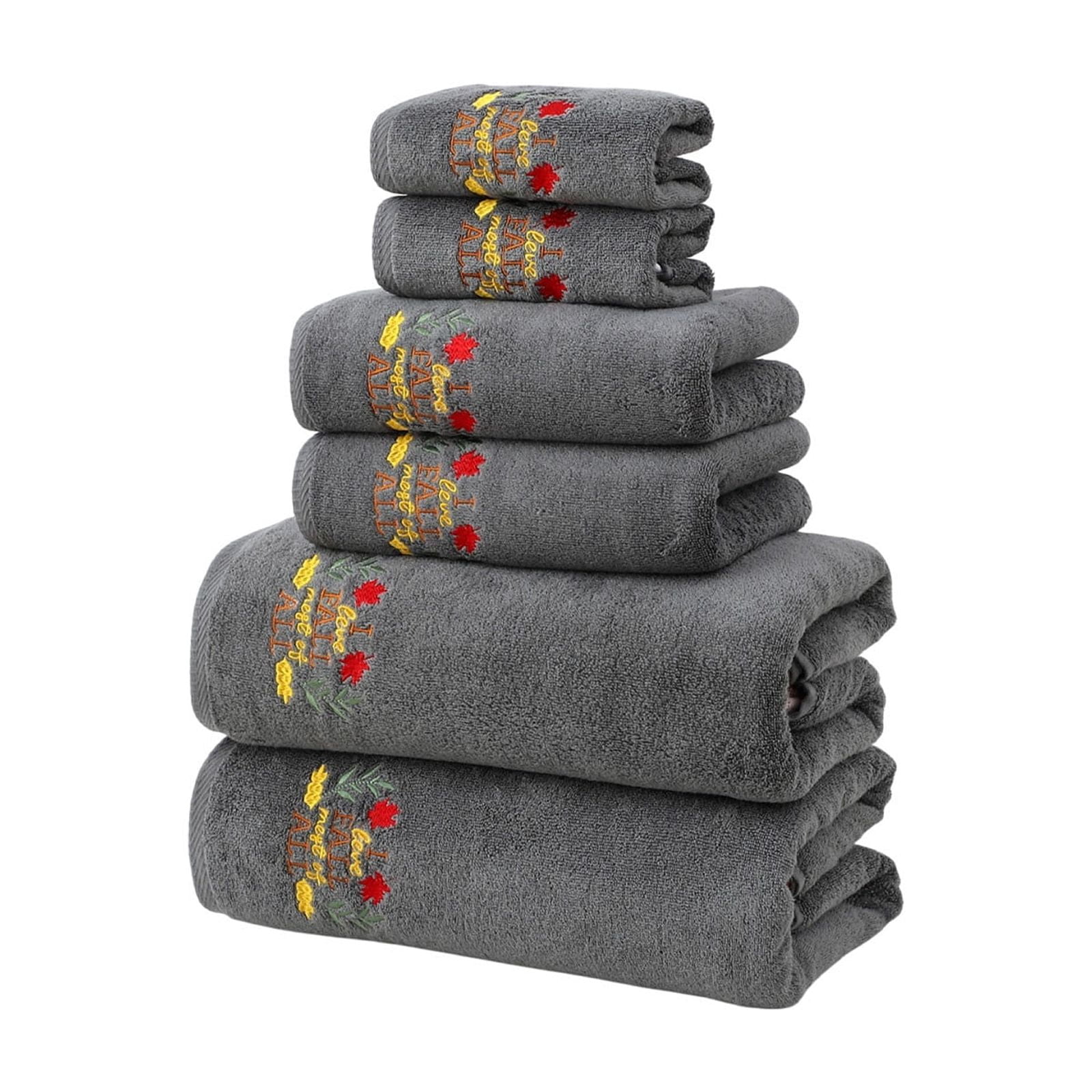 Fall Bathroom Towels Set Embroidered Fall Hand Towels for Bathroom in ...