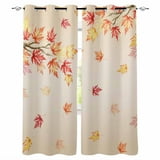 Fall Blackout Curtains 84 Inches Long, Thanksgiving Maple Leaf Orange ...