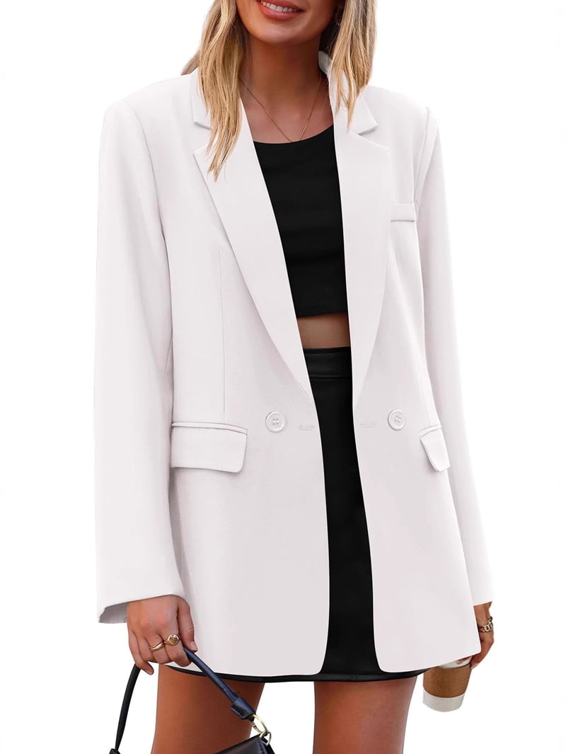 Fall Blazer for Women Business Casual Long Sleeve Lapel Pockets Dressy ...