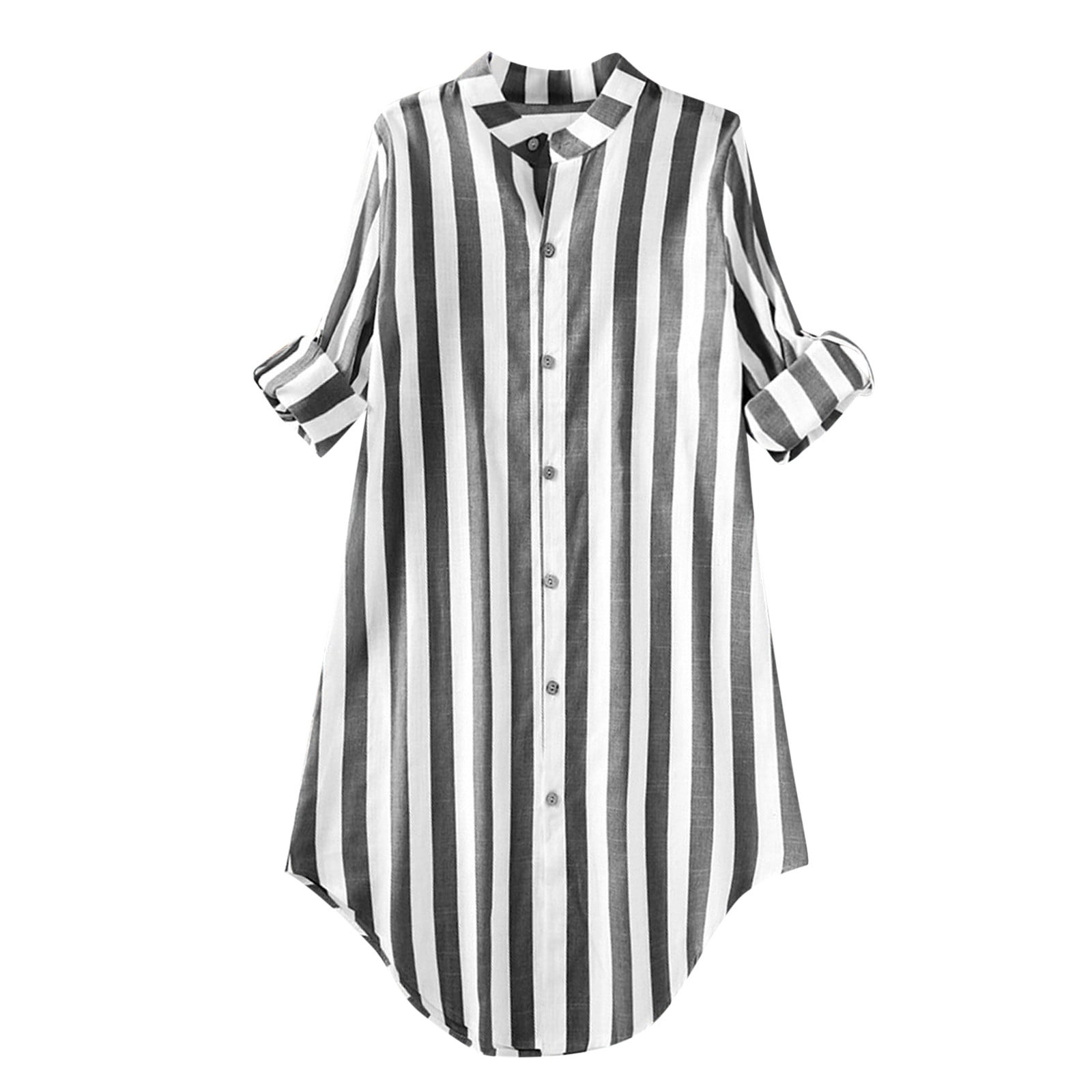 Fall Blouses for Women Plus Size Bracelet Sleeve V Neck Basic Summer ...