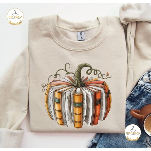 Fall Book Pumpkin T-shirt Autumn Sweater Book Lover T-shirt Pumpkin ...
