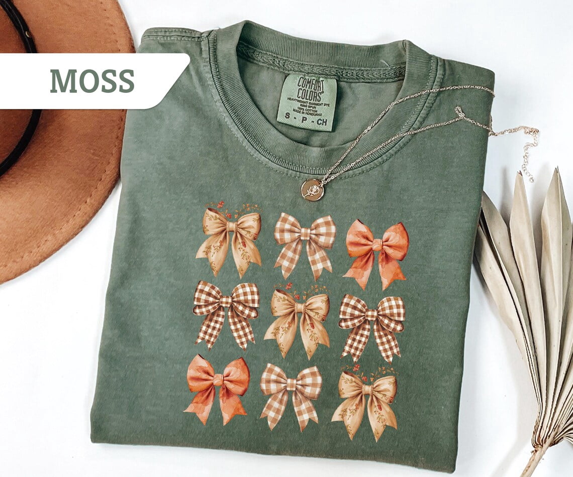 Fall Bow Aesthetic Autumn Cottagecore T-Shirt - Walmart.com