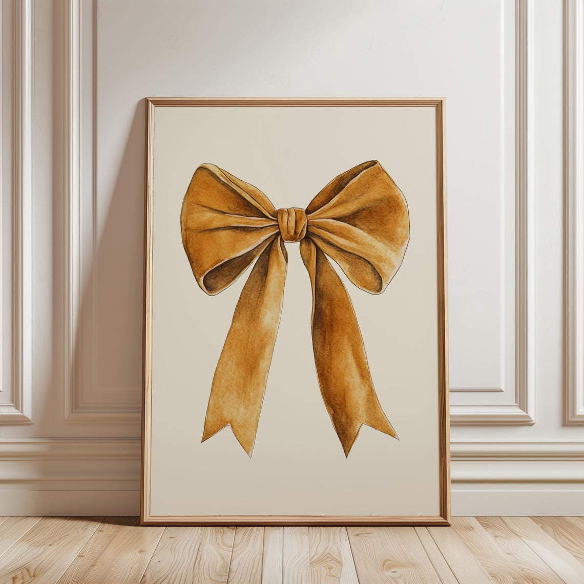 Fall Bow Wall Art Coquette Nursery Autumn Decor Vintage Mustard Wall ...