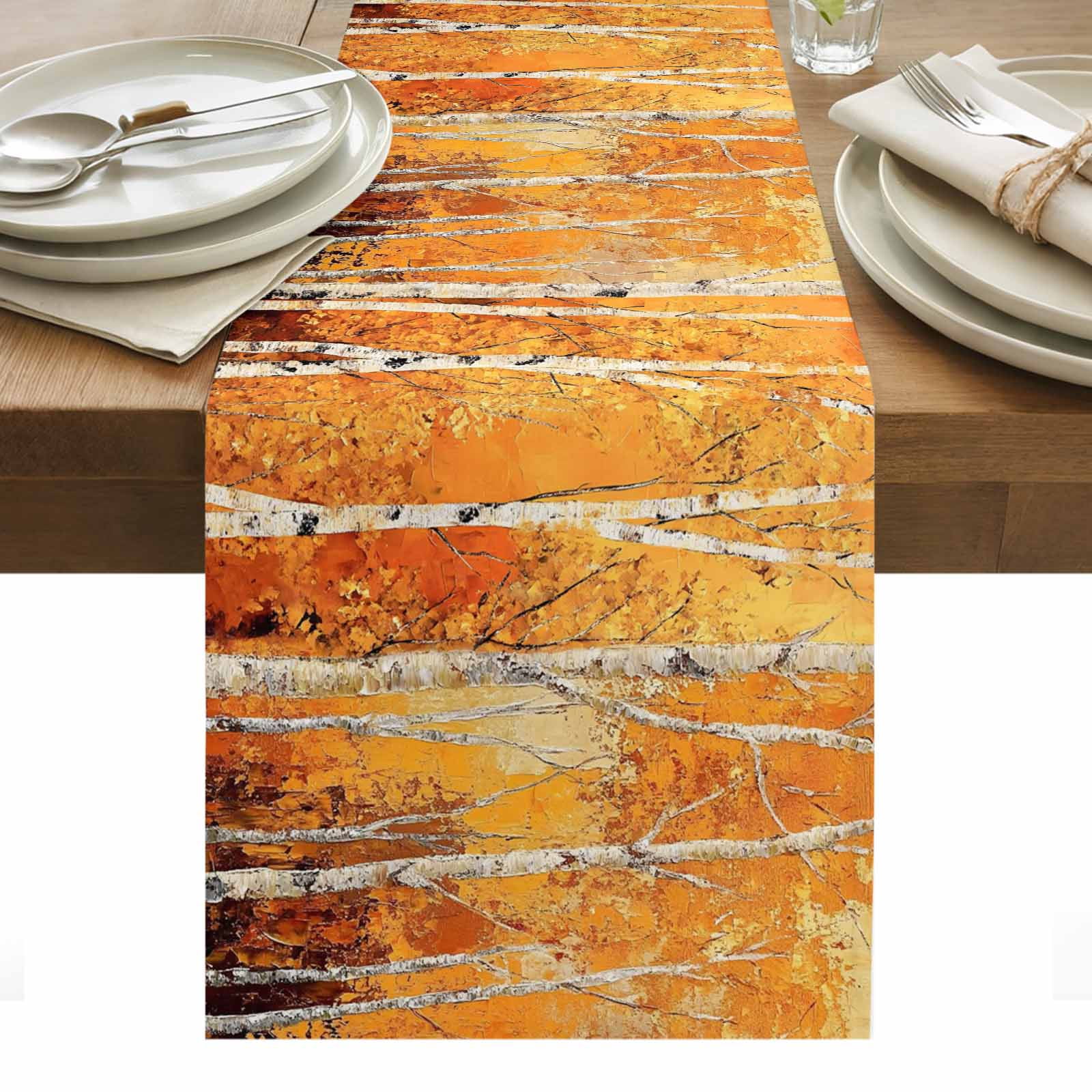Fall Branch Tree Table Runner - 72 Inch Long, Kitchen Dining Table ...