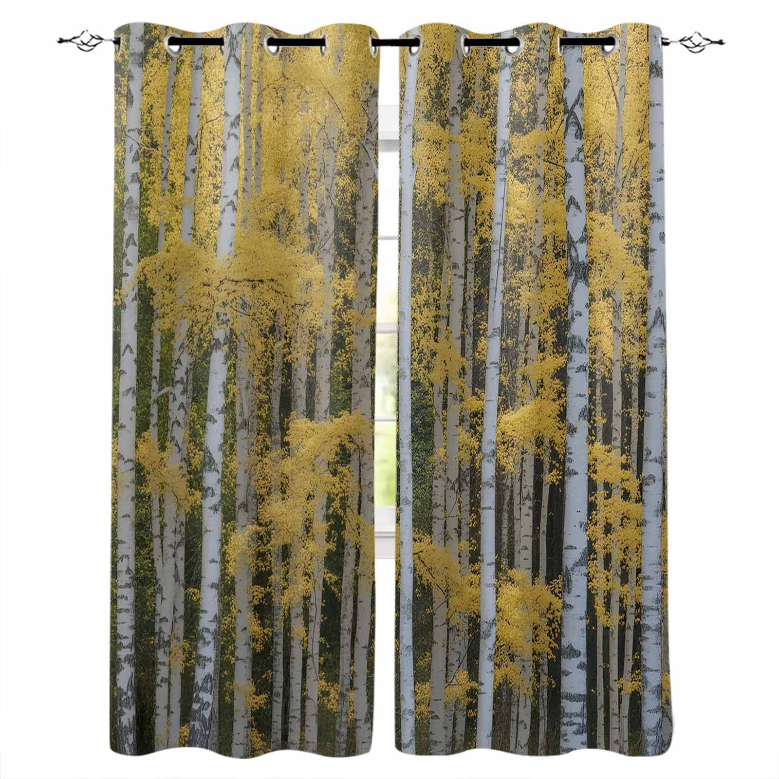 Fall Branch Trees Blackout Curtains for Bedroom Living Room Darkening ...