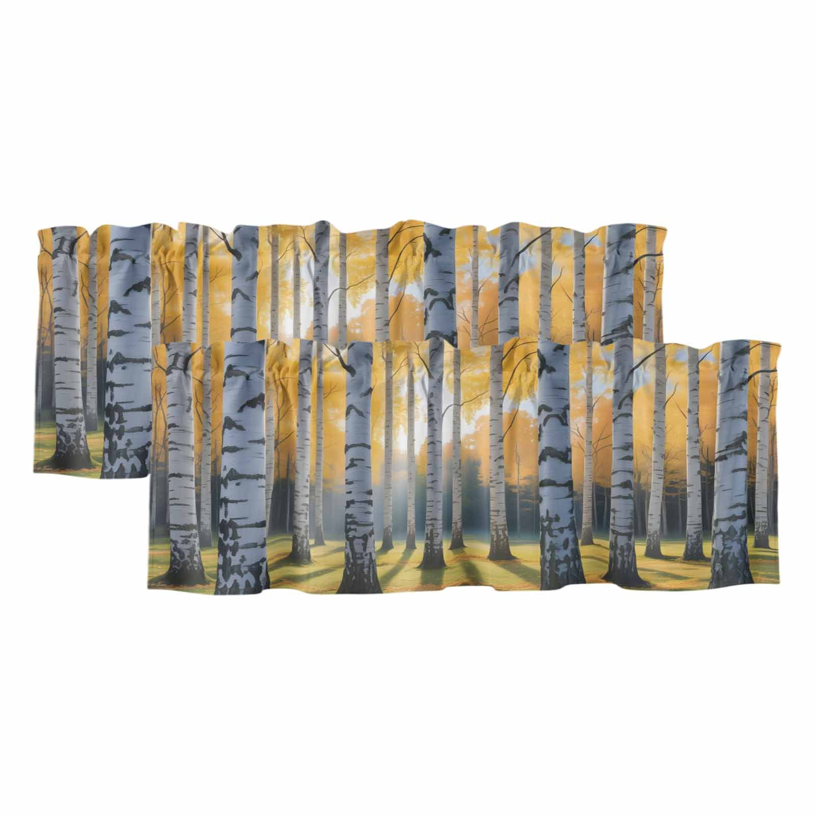 Fall Branch Trees Curtain Valances for Windows, Kitchen Valance Window ...