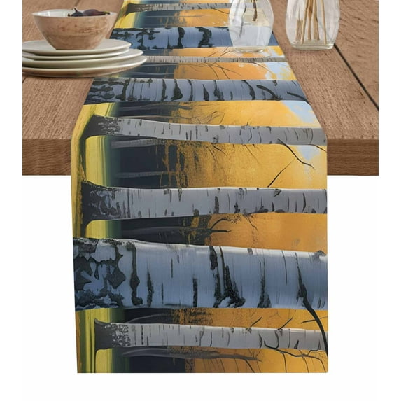 Fall Branch Trees Table Runner 36 Inches, Bare Root Tree Autumn Forest ...
