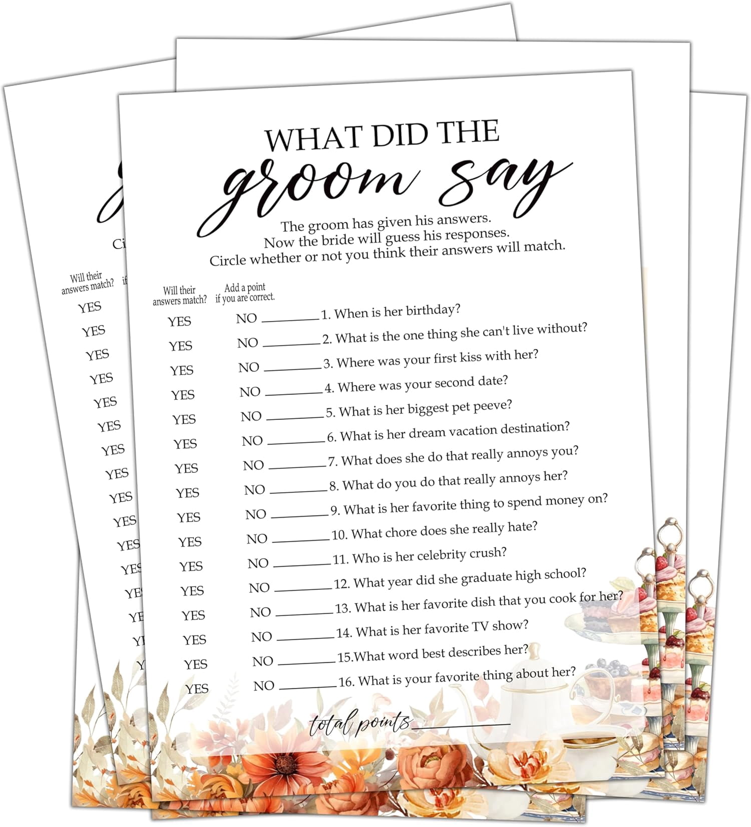 Fall Bridal Shower Cards, What The Groom Say Wedding Bachelorette Party ...