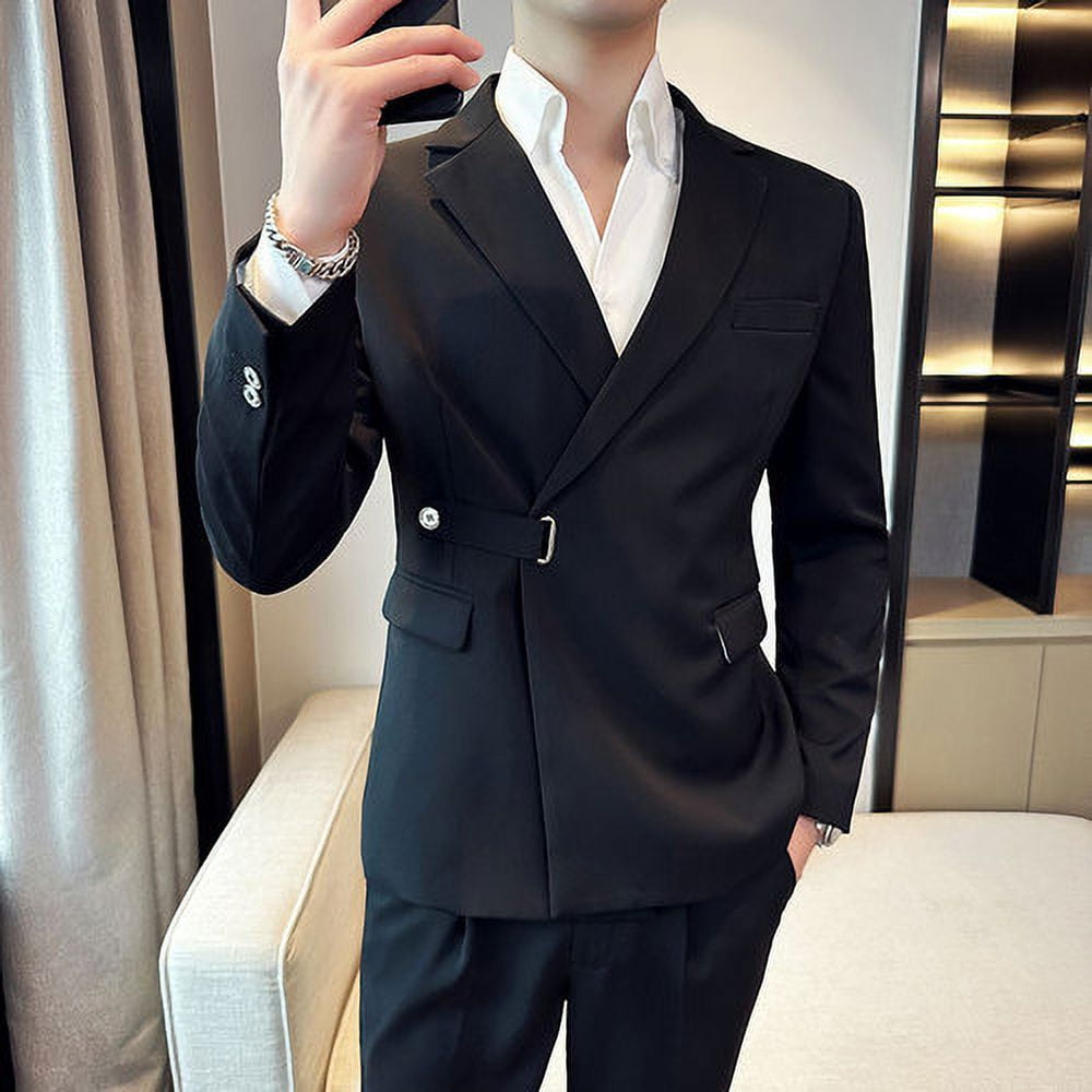 Fall British Style Men Blazers Single Breasted Casual Suit Jacket ...