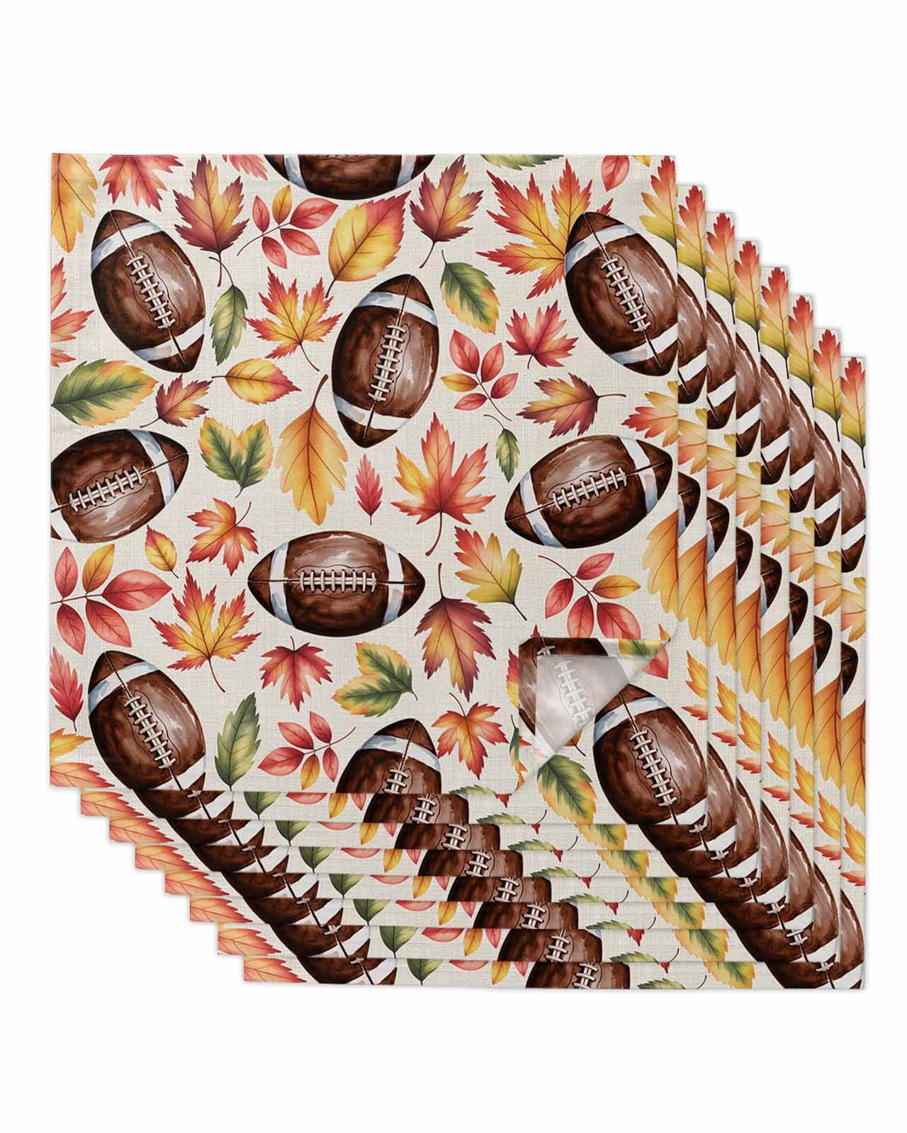 Fall Brown Rugby Cloth Napkins Set of 8 Reusable Dinner Napkins ...