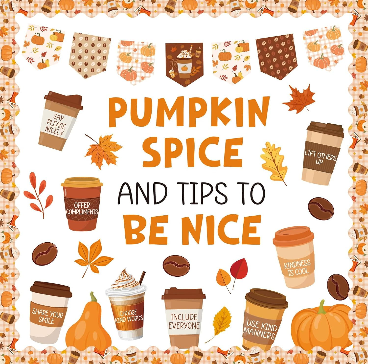Fall Bulletin Board Decorations - Fall Coffee Classroom Decorations ...