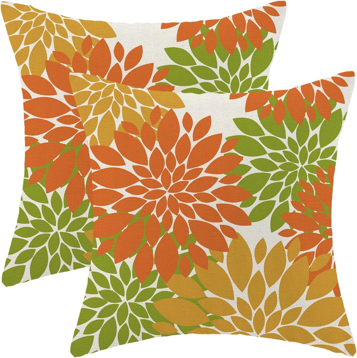 Fall Burnt Orange Outdoor Pillow Covers 20x20 Inch Set of 2 Mustard ...