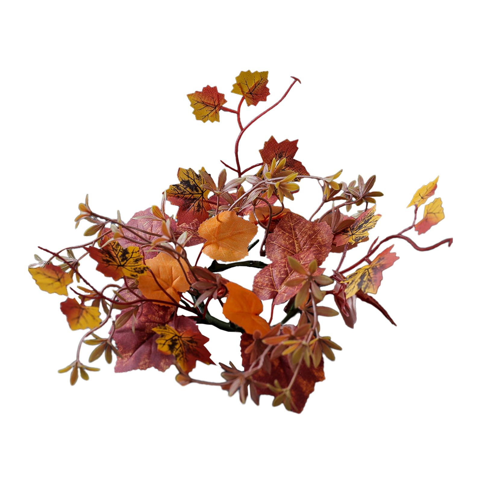 Fall Candle Rings Wreaths Thanksgiving Candlestick Holder Decorations ...