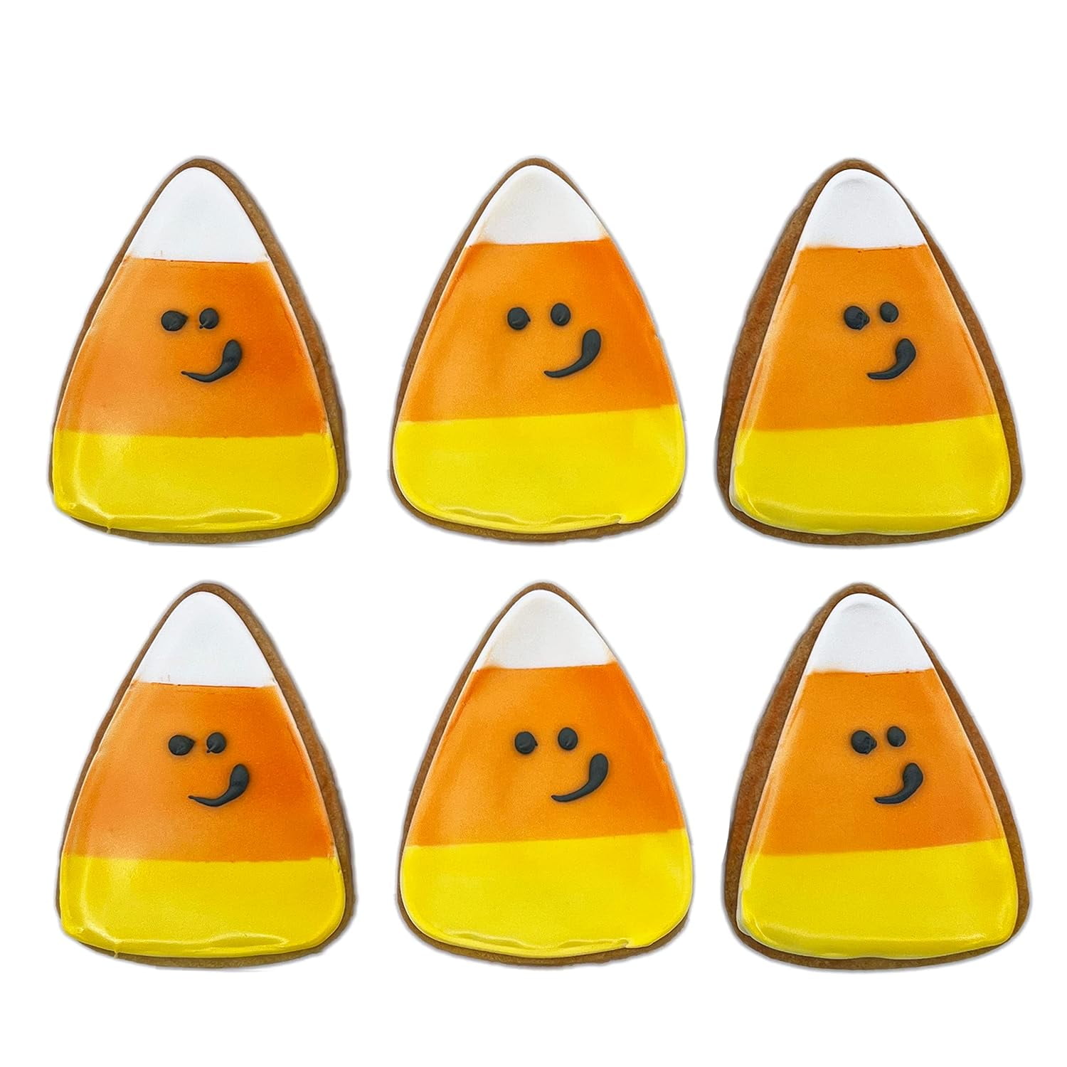 Fall Candy Corn Cookies- Set of 6 Crunchy Shortbread Thanksgiving ...