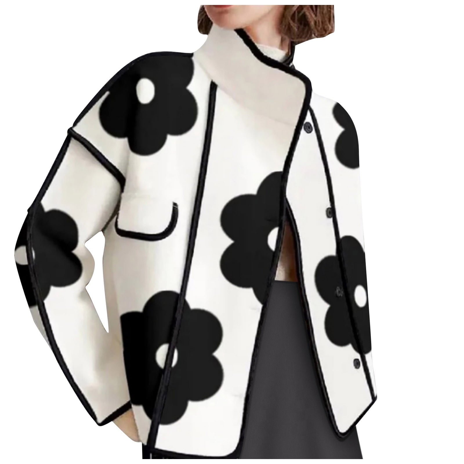 Fall Cardigans Women Long Sleeve Loose Fit Color Block Floral Print ...