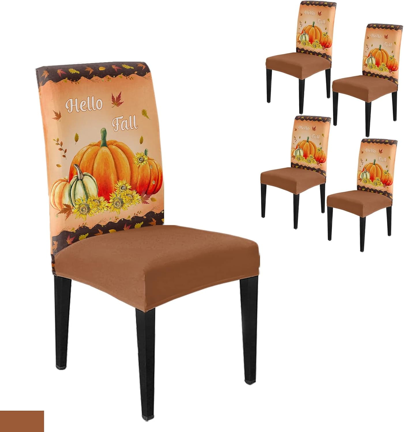 Fall Chair Covers Set of 4 Thanksgiving Chair Covers for Dining Chairs ...