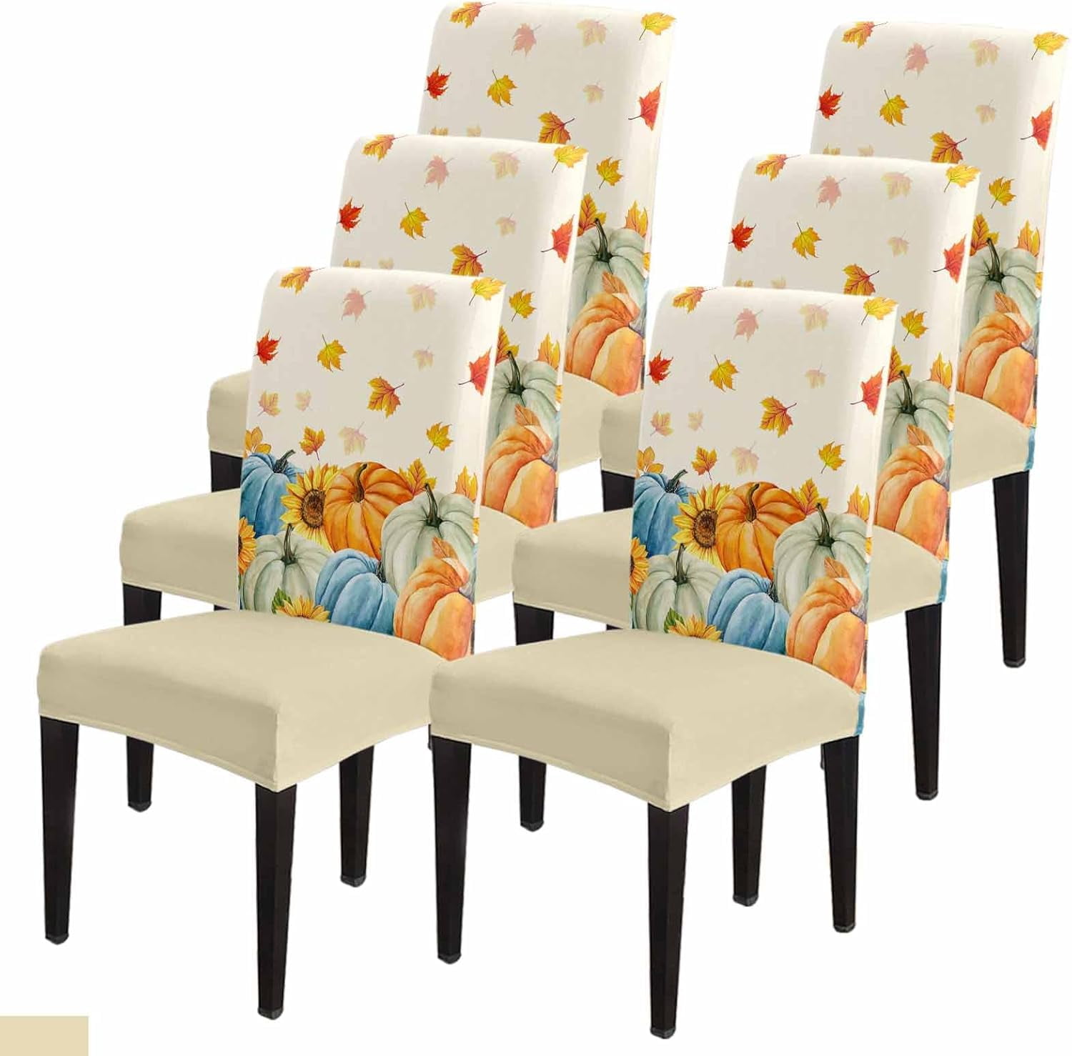 Fall Chair Covers Set of 4 Thanksgiving Chair Covers for Dining Chairs ...