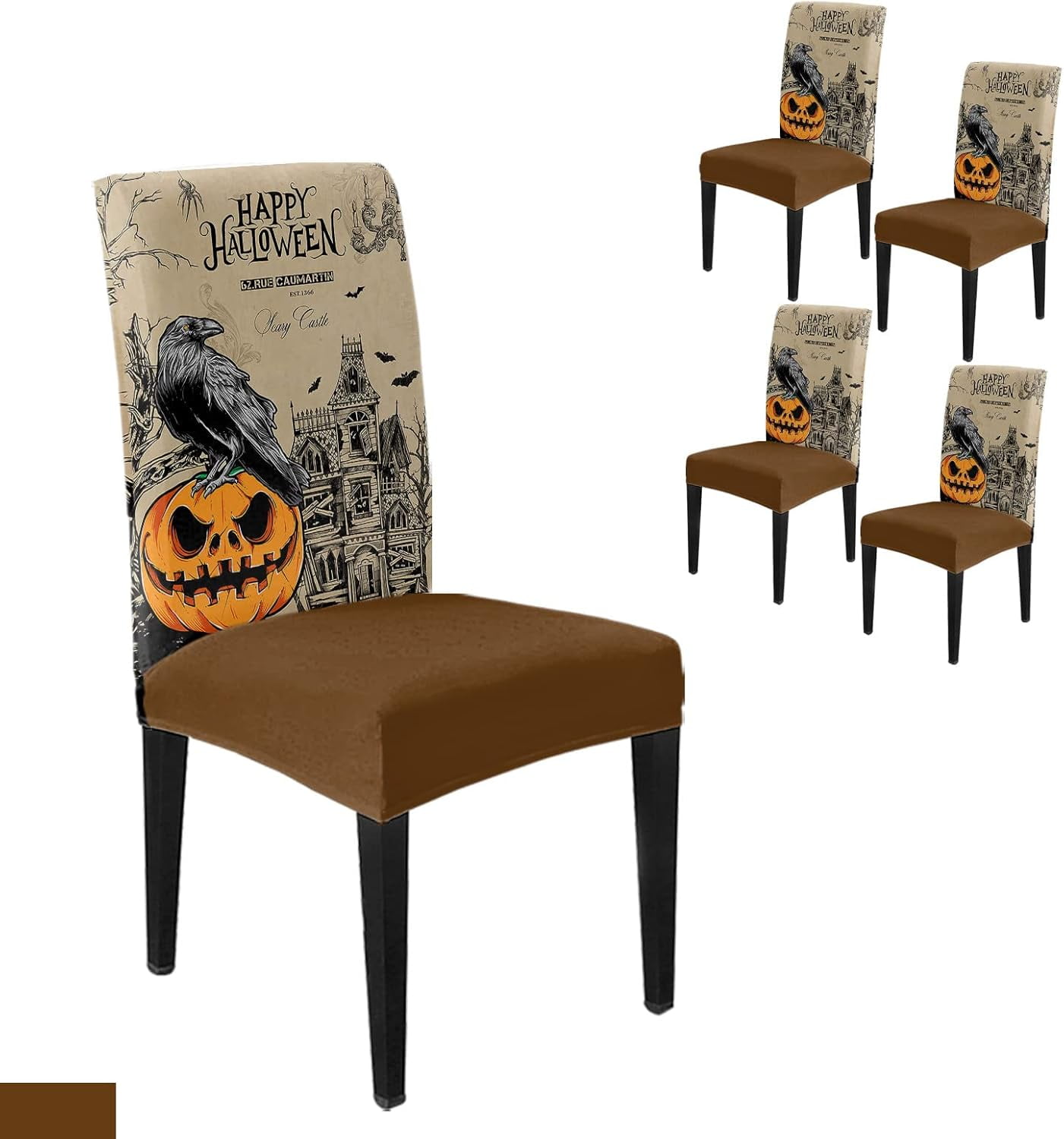 Fall Chair Covers Set of 4 Thanksgiving Chair Covers for Dining Chairs ...