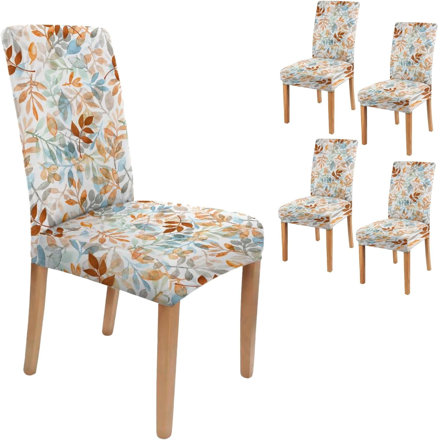 Fall Chair Covers Set of 4,Thanksgiving Dining Stretch Removable ...