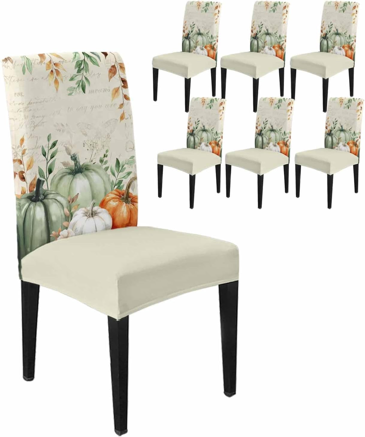 Fall Chair Covers Set of 6 Thanksgiving Chair Covers for Dining Chairs ...