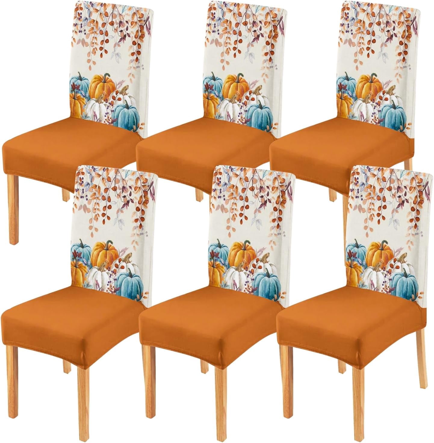 Fall Chair Covers Set of 6,Thanksgiving Parsons Chair slipcovers,Fall ...