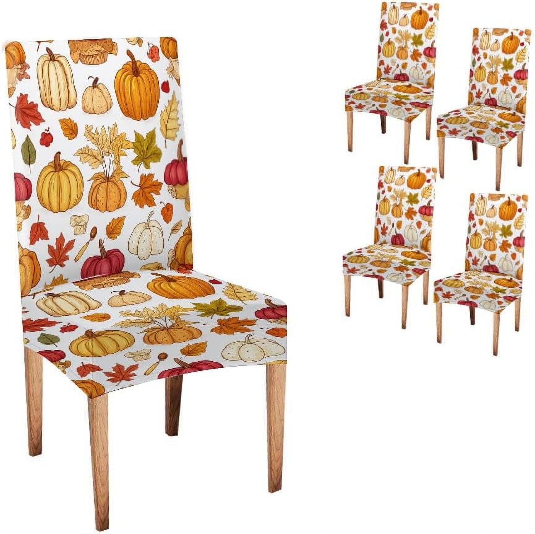 Fall Chair Covers Set of 4 Stretch Parsons Chair Slipcovers Universal ...