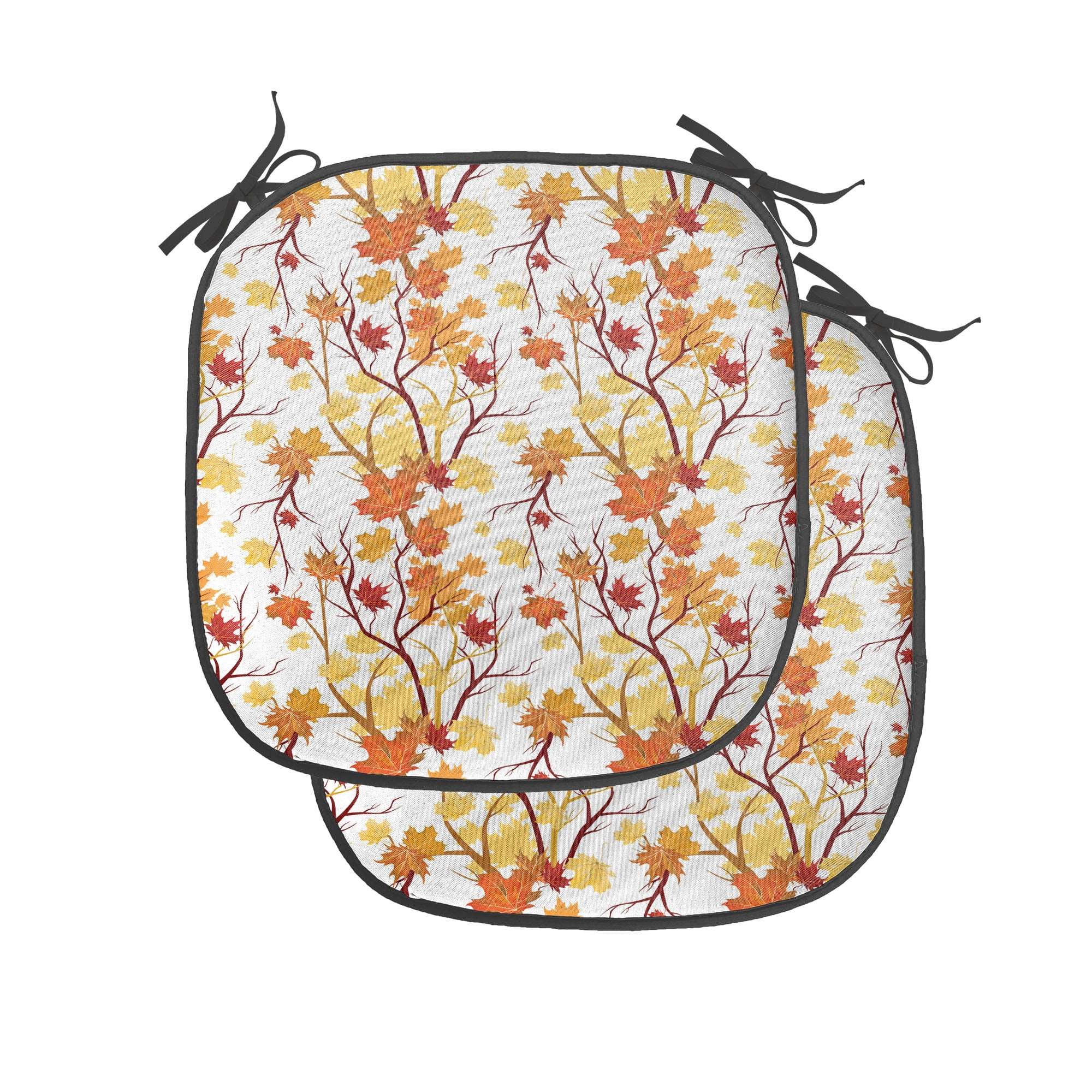 Fall Chair Seating Cushion Set of 4, Swirling Autumn Leaves Shady ...