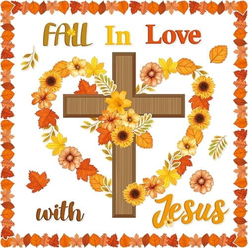 Fall Christian Bulletin Board - 101Pcs Fall in Love with Jesus Bulletin ...