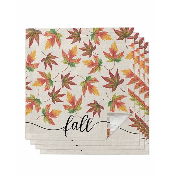 Fall Cloth Napkins Set of 4 Reusable Dinner Napkins, Thanksgiving ...