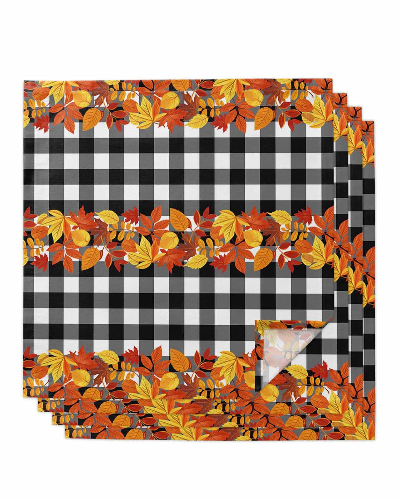 Fall Cloth Napkins Set of 4 Reusable Dinner Napkins, Thanksgiving ...