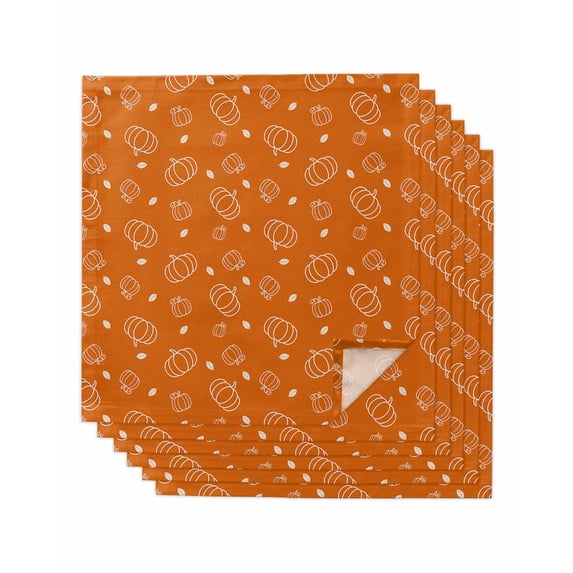 Fall Cloth Napkins Set of 6 Reusable Dinner Napkins, Burnt Orange ...