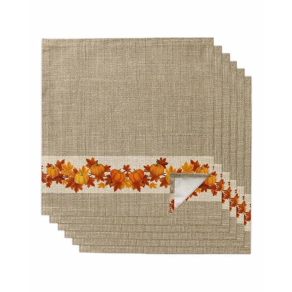 Fall Cloth Napkins Set of 6 Reusable Dinner Napkins, Thanksgiving ...