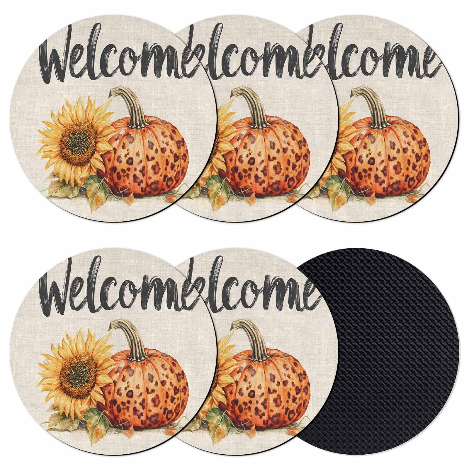 Fall Coasters for Drinks,Absorbent Non Slip Rubber Drink Coasters Set ...