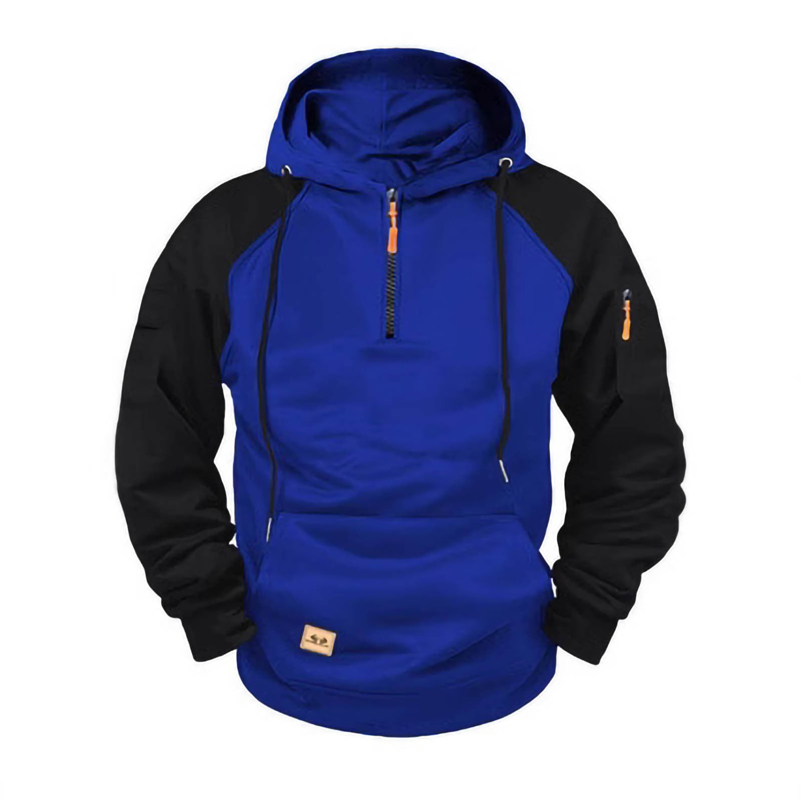 Fall Coats Sawvnm Men's Hoodie With Zipper Fashionable Color Blocking ...