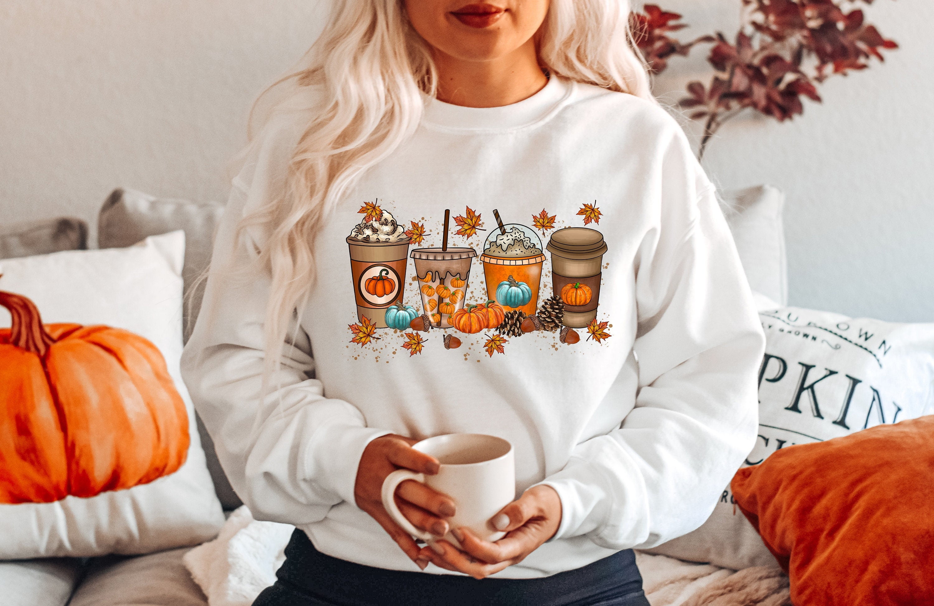 Fall Coffee Shirt, Cute Fall T-Shirt, Thanksgiving Shirt, Halloween ...