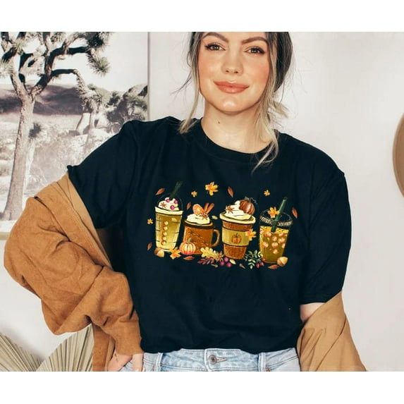 Fall Coffee Shirt, Fall Coffee Sweatshirt, Orange Pumpkin Latte Pumpkin ...